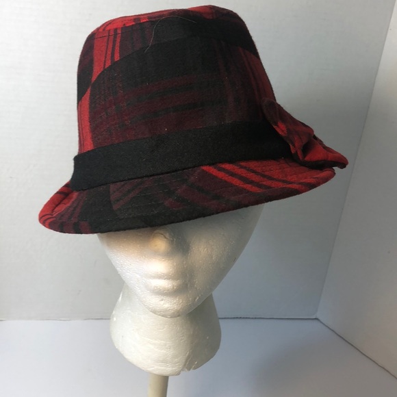 Accessories | Redblack Plaid Fedora | Poshmark